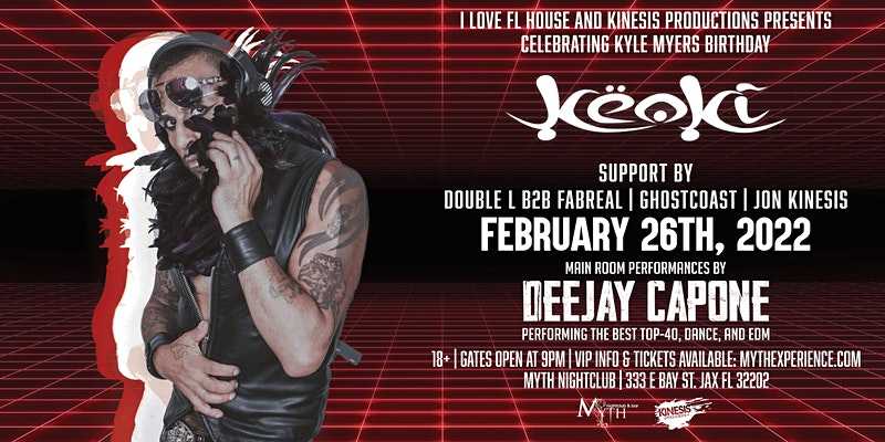 SUPERSTAR DJ Keoki at Myth Nightclub / Element Bistro, Bar, Jacksonville