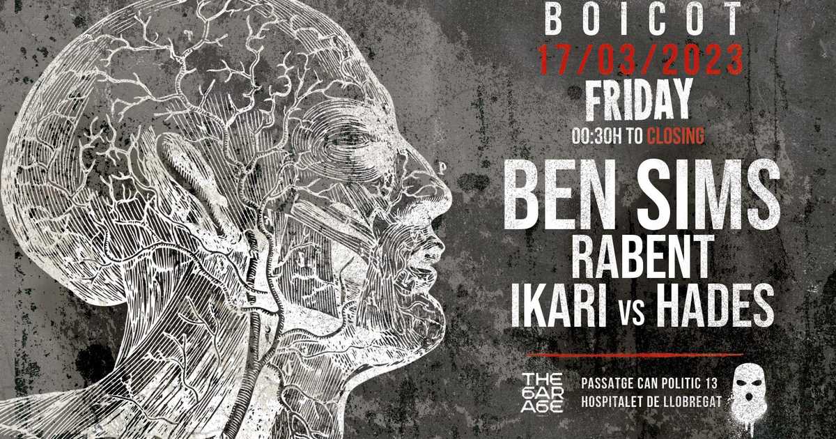 BOICOT Pres. Ben Sims, Rabent, Ikari, HADES at DETROIT CLUB, Barcelona