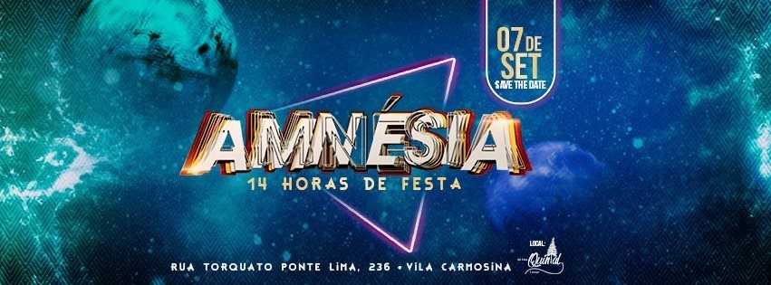 Amnésia Open Air em No Meu Quintal Eventos, São Paulo