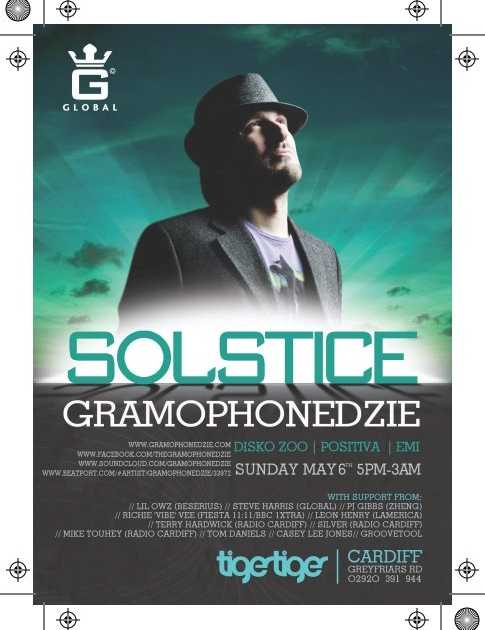 Global presents: Solstice with Gramophonedzie & Support bei Tiger Tiger, Cardiff