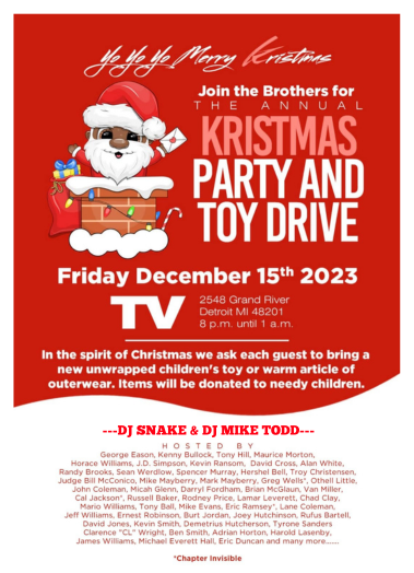 KAPPA TOY DRIVE at TV Lounge, Detroit